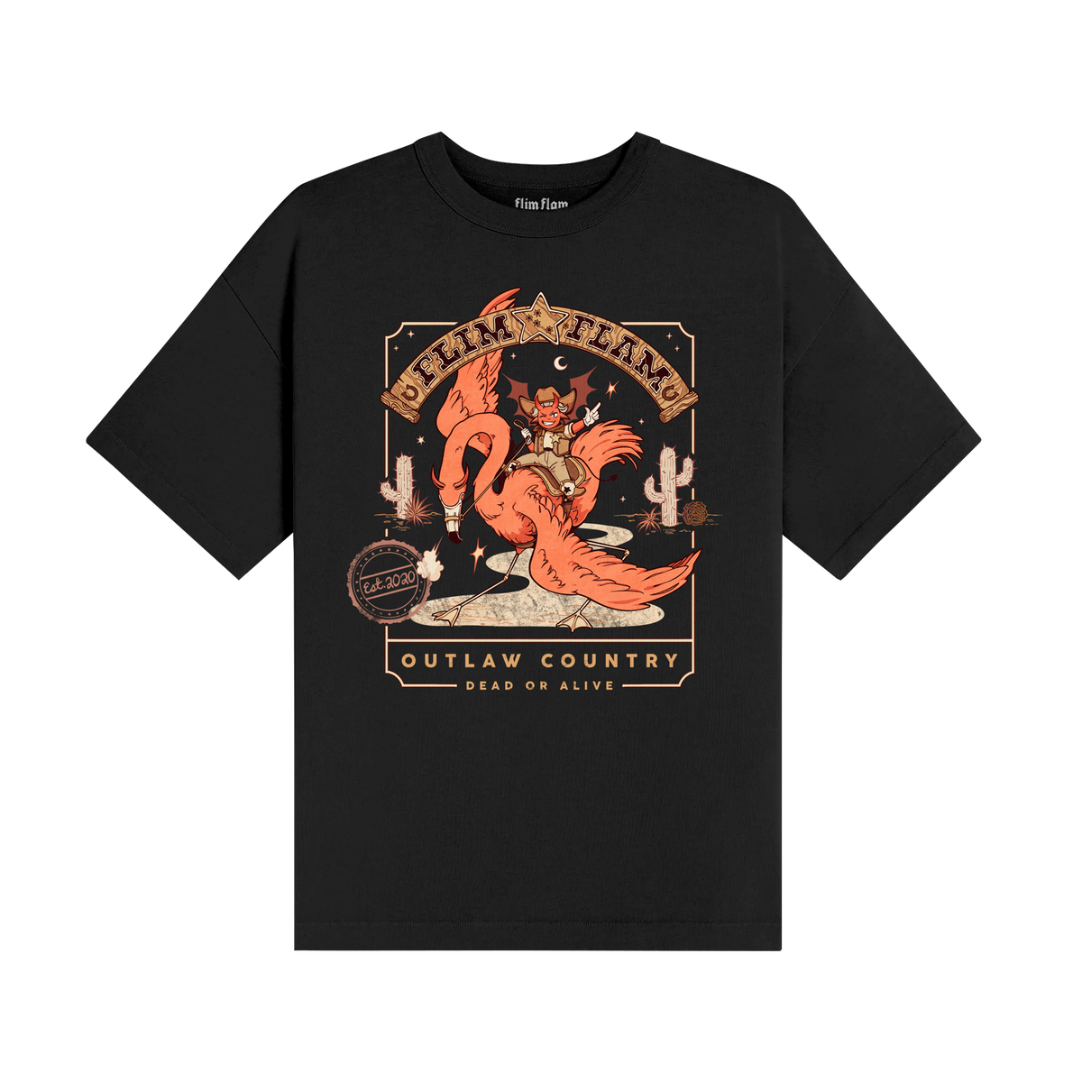 Outlaw Country Adult Tee – Flamingo