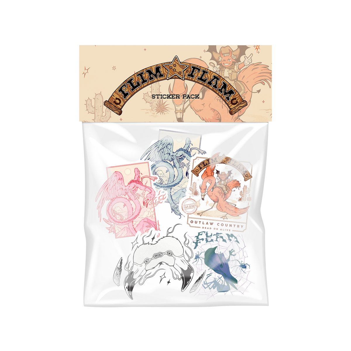 Flim Flam Fantasy Sticker Pack – Flamingo